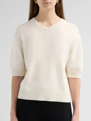 Theory Cashmere Crop Sweater - Ivory