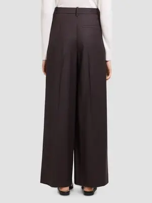 Theory Pleated Wool Wide-leg Trousers