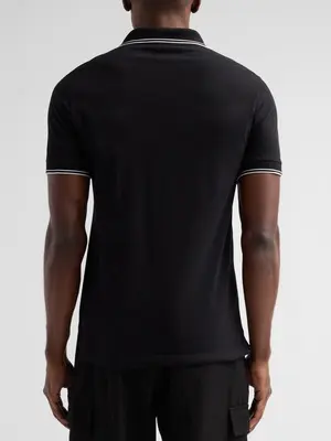 Stone Island Stretch Cotton Pique Polo Shirt - Black