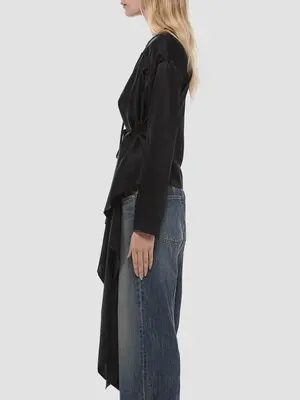 Helmut Lang Scarf-drape Silk Top - Black