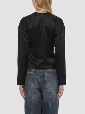 Helmut Lang Scarf-drape Silk Top - Black