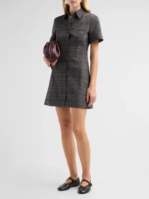 Theory Glen Check A-line Mini Dress