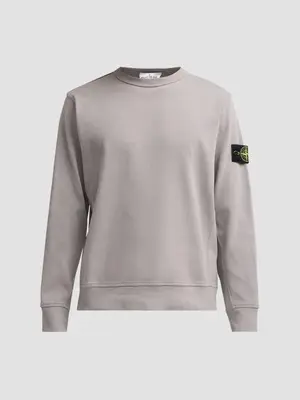 Stone Island Felpa Cotton Crewneck Sweatshirt - Grey