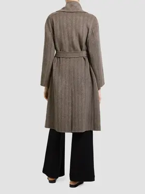 Theory Herringbone Wool-cashmere Shawl Coat