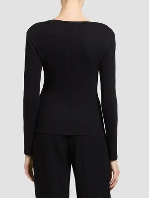 Theory Purl Henley Long-sleeve T-shirt - Black