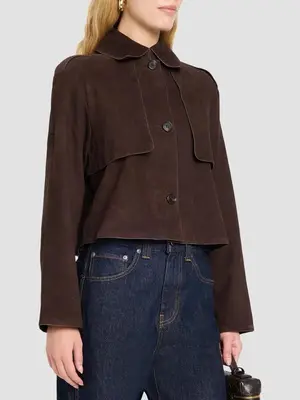 Theory Rese Suede Crop Trench Jacket
