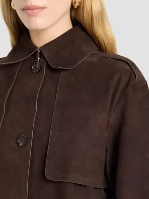 Theory Rese Suede Crop Trench Jacket