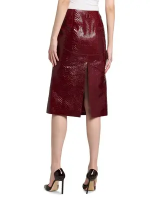 TOM FORD Snake-effect Leather Midi-skirt