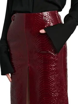 TOM FORD Snake-effect Leather Midi-skirt