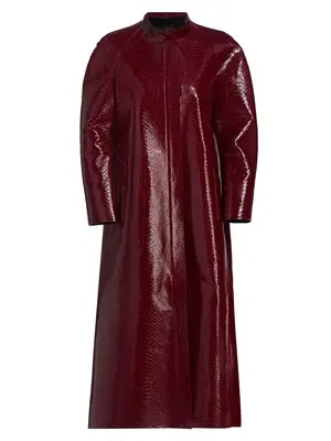 TOM FORD Snake-embossed Leather Biker Coat