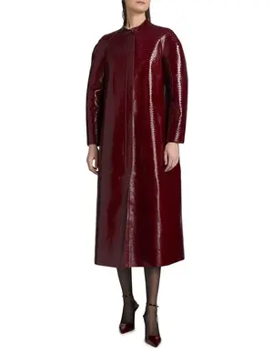 TOM FORD Snake-embossed Leather Biker Coat