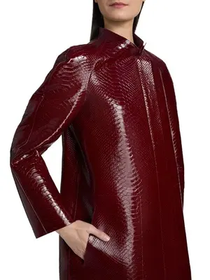 TOM FORD Snake-embossed Leather Biker Coat