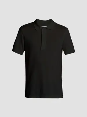TOM FORD Slim-fit Pique Polo Shirt - Black