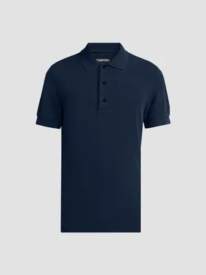 TOM FORD Slim-fit Pique Polo Shirt - Navy