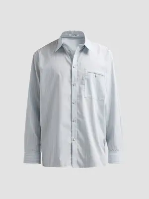 Helmut Lang Striped Cotton Poplin-blend Relaxed-fit Shirt - Light Blue Multi
