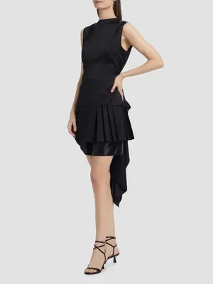 Helmut Lang Draped Silk Charmeuse Scarf Top - Black