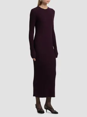 Helmut Lang Ribbed Back Cut-out Maxi Dress