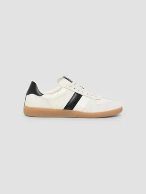 TOM FORD T-bar Leather & Suede Low-top Sneakers - White Black Amber
