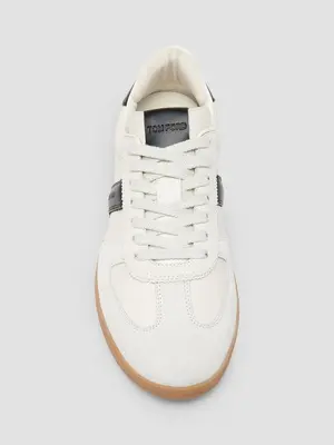 TOM FORD T-bar Leather & Suede Low-top Sneakers - White Black Amber