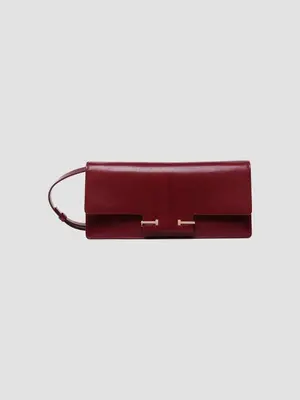 TOM FORD East West Supple Grain Leather Shoulder Bag - Ruby Red