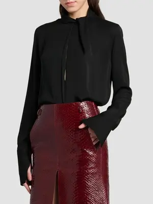 TOM FORD Silk-georgette Tieneck Blouse