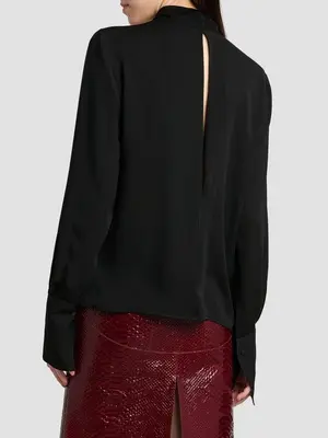 TOM FORD Silk-georgette Tieneck Blouse