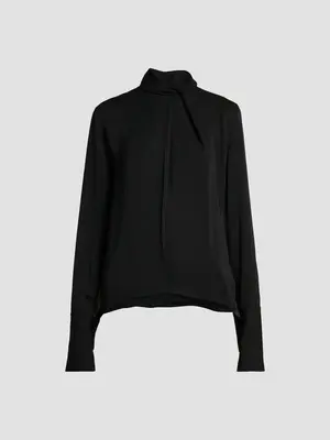 TOM FORD Silk-georgette Tieneck Blouse - Black