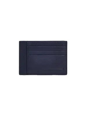 TOM FORD Elongated T Line Leather Card Case - Navy