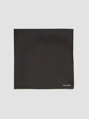 TOM FORD Logo Silk Pocket Square - Black