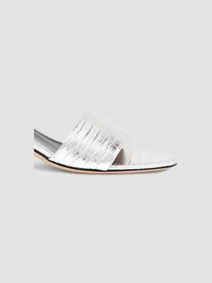 TOM FORD 55mm Croc-embossed Leather Kitten-heel Mules