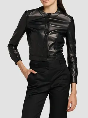 TOM FORD Leather Cardigan Jacket