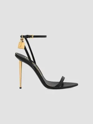 TOM FORD Padlock 105mm Leather Sandals - Black