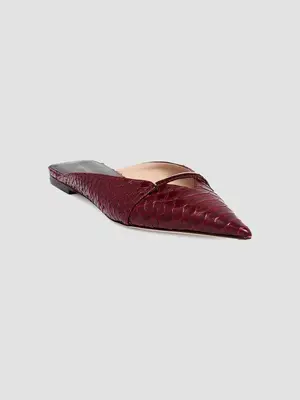 TOM FORD Python-embossed Leather Mules