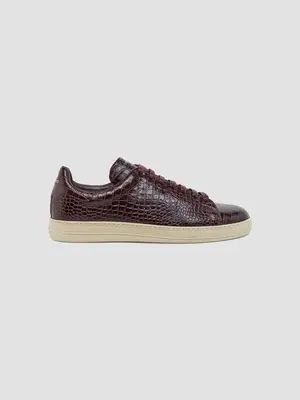 TOM FORD Warwick Alligator-embossed Leather Low-top Sneakers