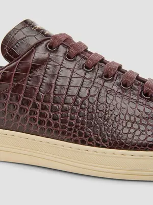 TOM FORD Warwick Alligator-embossed Leather Low-top Sneakers