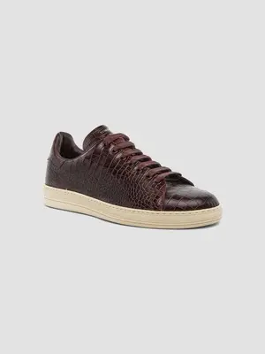 TOM FORD Warwick Alligator-embossed Leather Low-top Sneakers