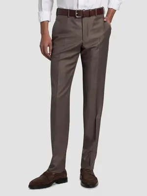 Giorgio Armani Crease-front Virgin Wool Trousers - Iron