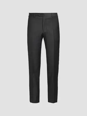 Giorgio Armani Crease-front Virgin Wool Trousers - Solid Black