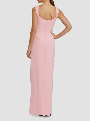 Mac Duggal Embellished Bow Crepe Column Gown