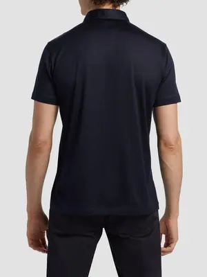 Giorgio Armani Lux Silk-cotton Jersey Polo Shirt
