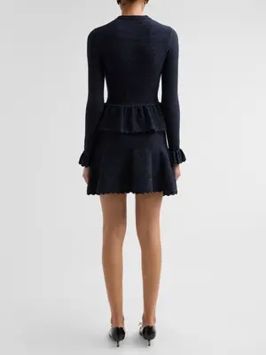 SELF-PORTRAIT Textured Knit Mini Dress