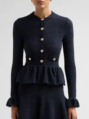 SELF-PORTRAIT Textured Knit Mini Dress