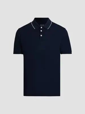 Giorgio Armani Cotton Jersey Polo Shirt - Blue