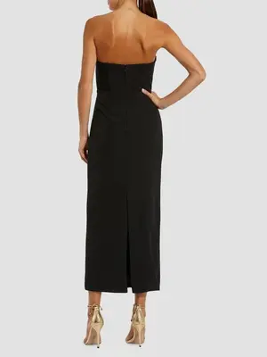 Mac Duggal Floral Crepe Strapless Maxi Dress - Black Ivory
