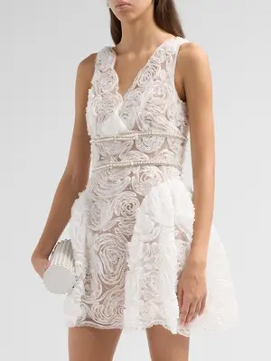 SELF-PORTRAIT Tulle Laced A-line Mini Dress