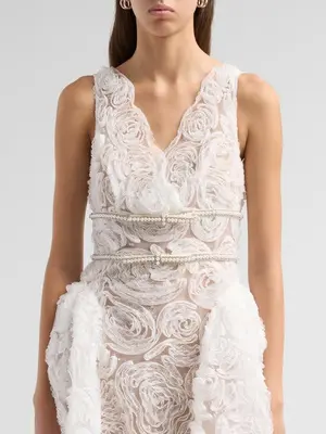 SELF-PORTRAIT Tulle Laced A-line Mini Dress