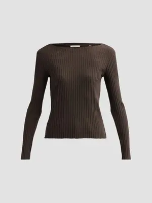 Vince Boatneck Cotton Rib-knit Sweater