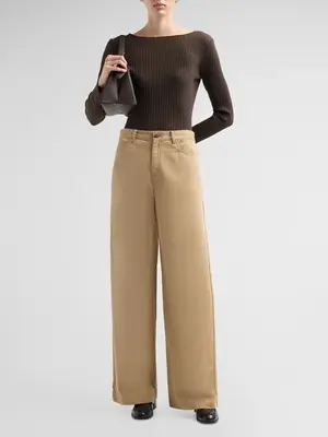 Vince Boatneck Cotton Rib-knit Sweater
