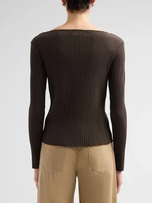 Vince Boatneck Cotton Rib-knit Sweater