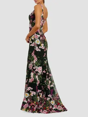Mac Duggal Floral Embroidered Mermaid Gown